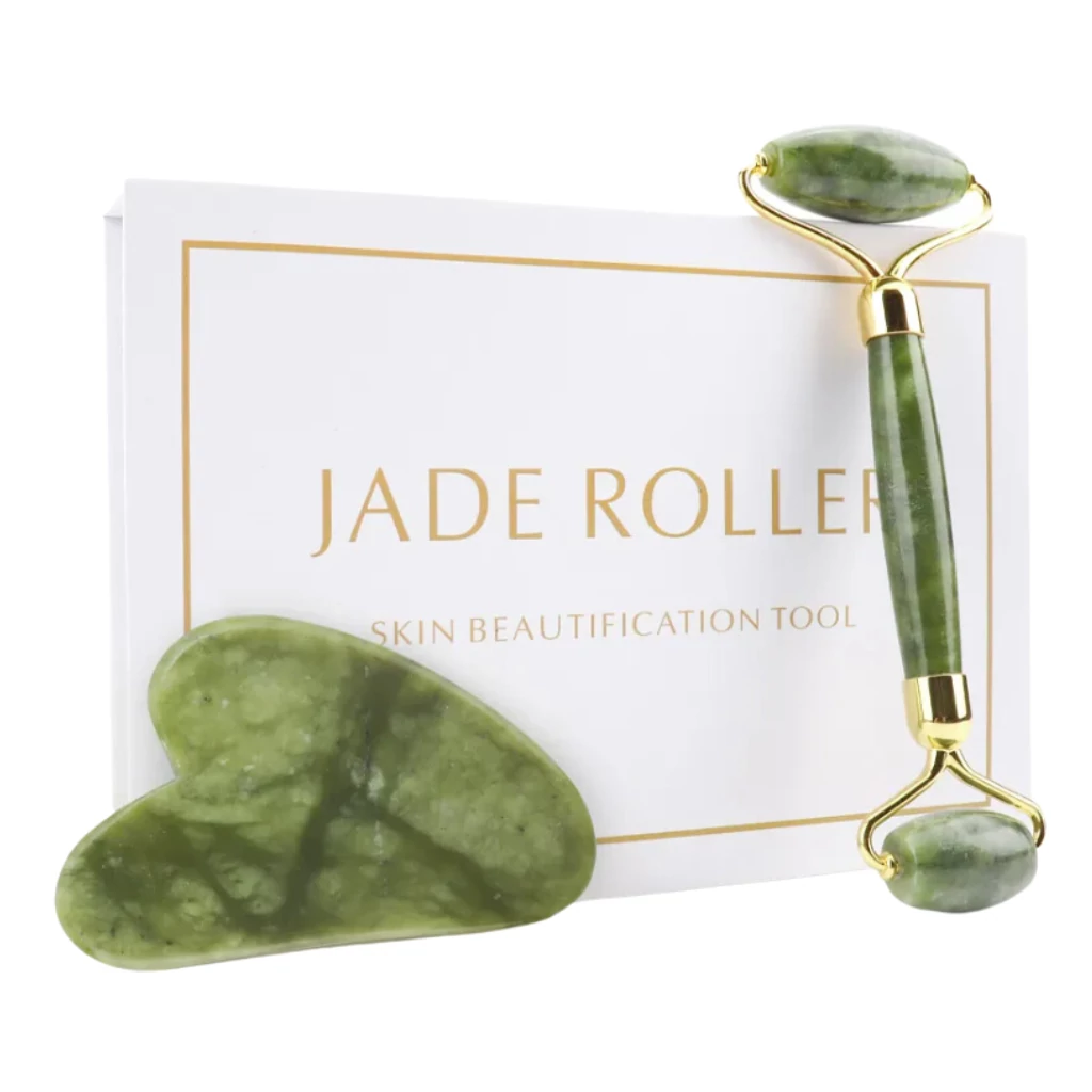 Jáde arc-és Gua-sha masszírozó szett